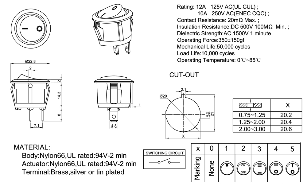 ROCKER SWITCHES， waterproof rocker switches，HONYONE