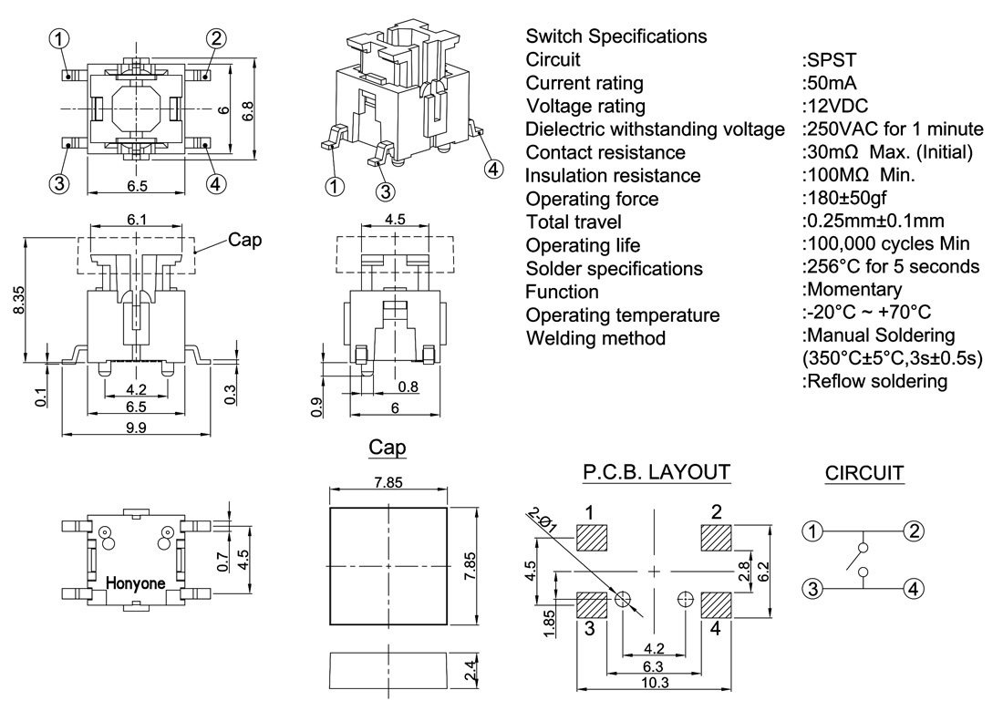 LED TACT SWITCHES，LED PUSH BUTTON SWITCHES,HONYONE